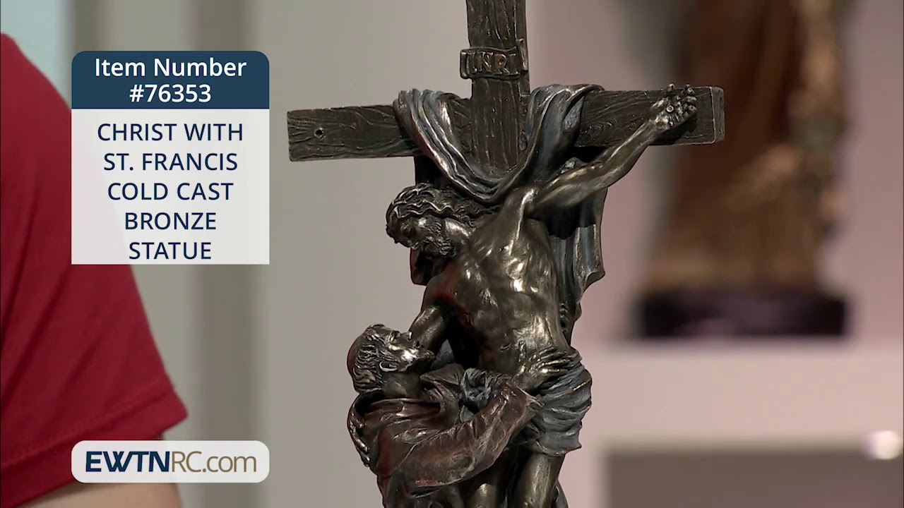 76353_CHRIST WITH ST. FRANCIS COLD CAST BRONZE STATUE - WORLD CATHOLIC NEWS